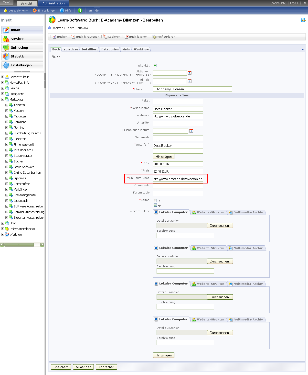 Daten vervollständigen