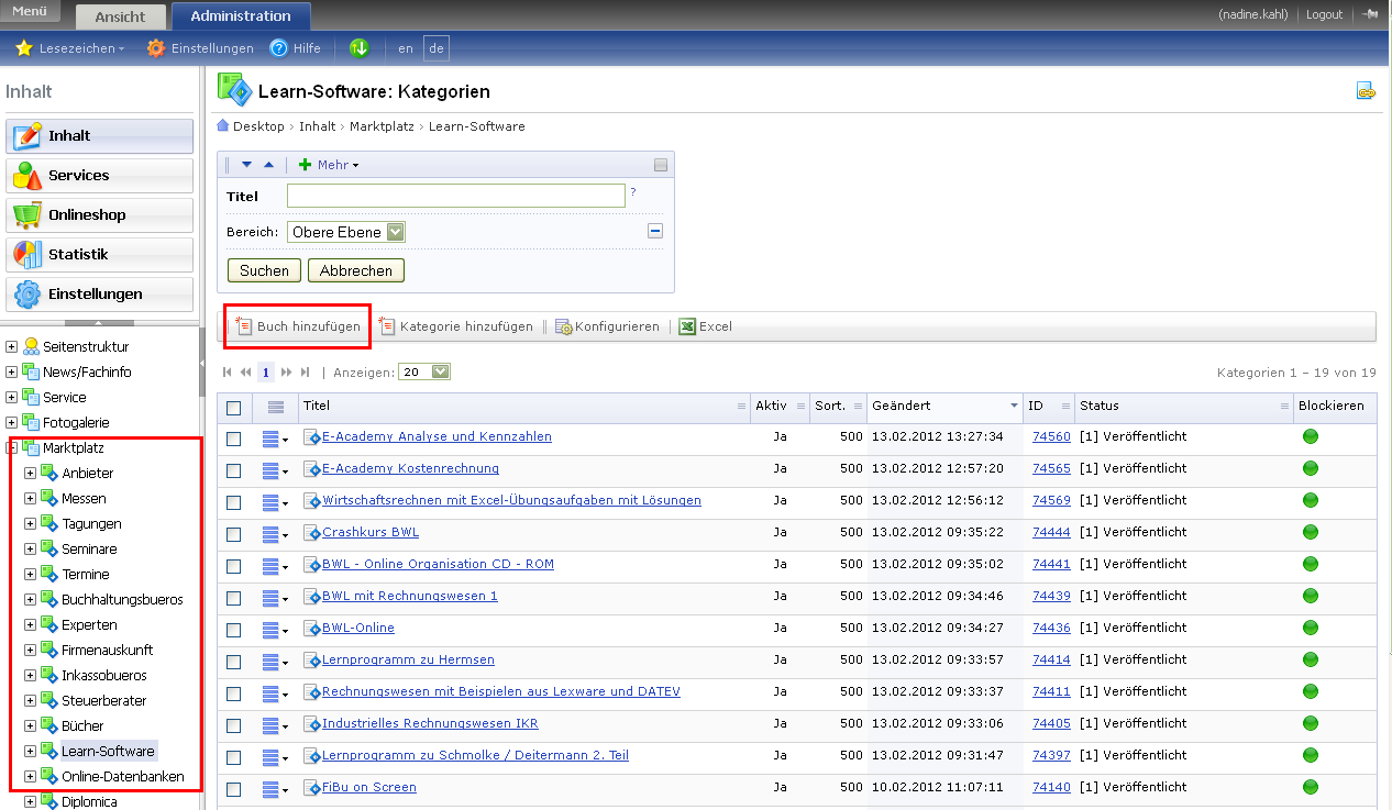 neuen Eintrag erstellen